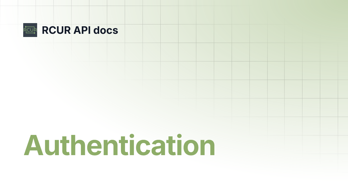 Authentication | RCUR API docs